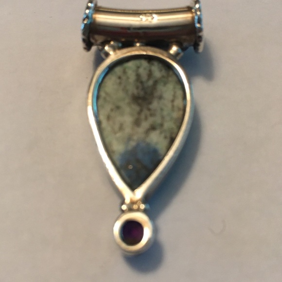 Artisan | Jewelry | Blue Azurite In Quartz Amethyst Silver Pendant ...